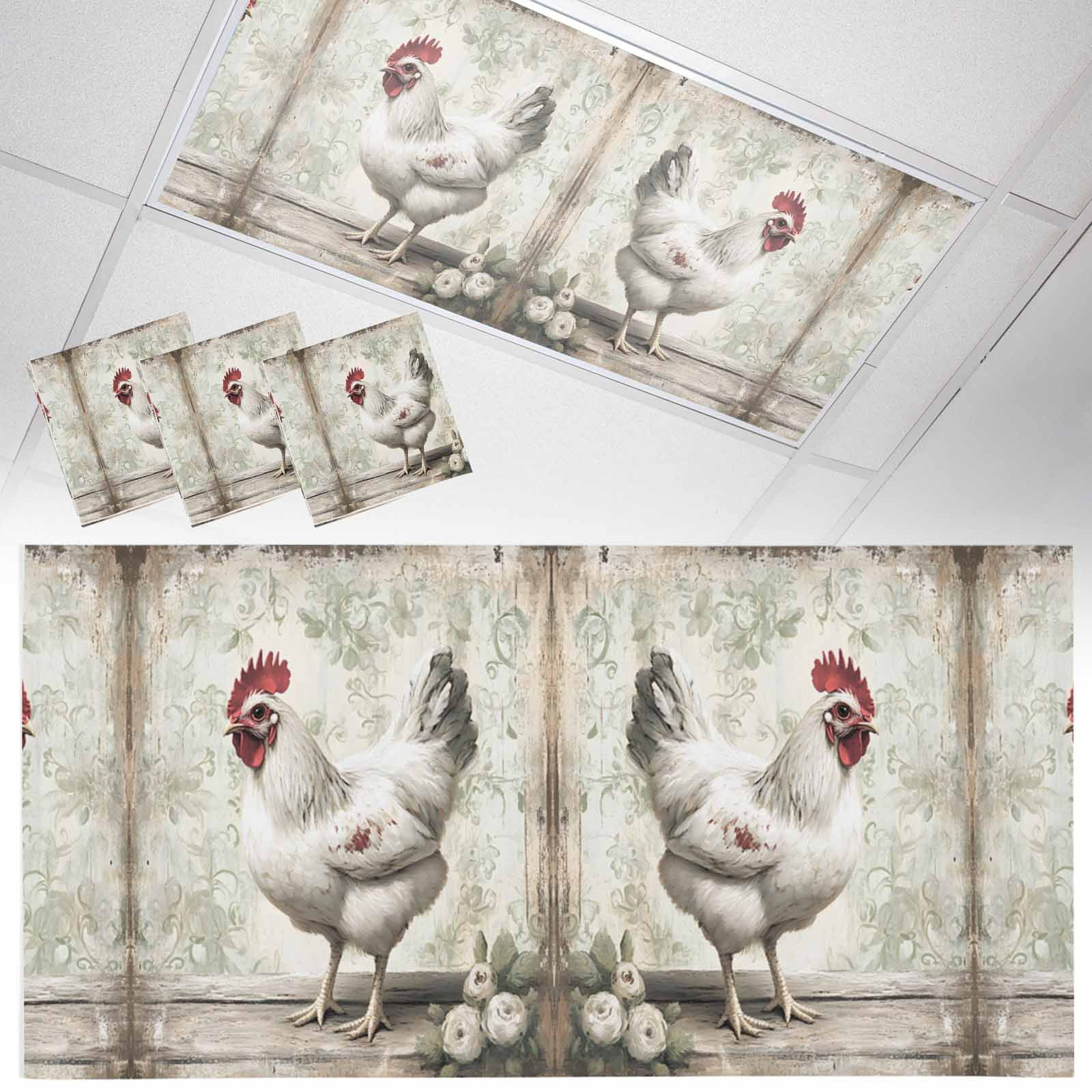 3 Pack Rustic Farmhouse Fluorescent Light Covers for Ceiling Lights ...