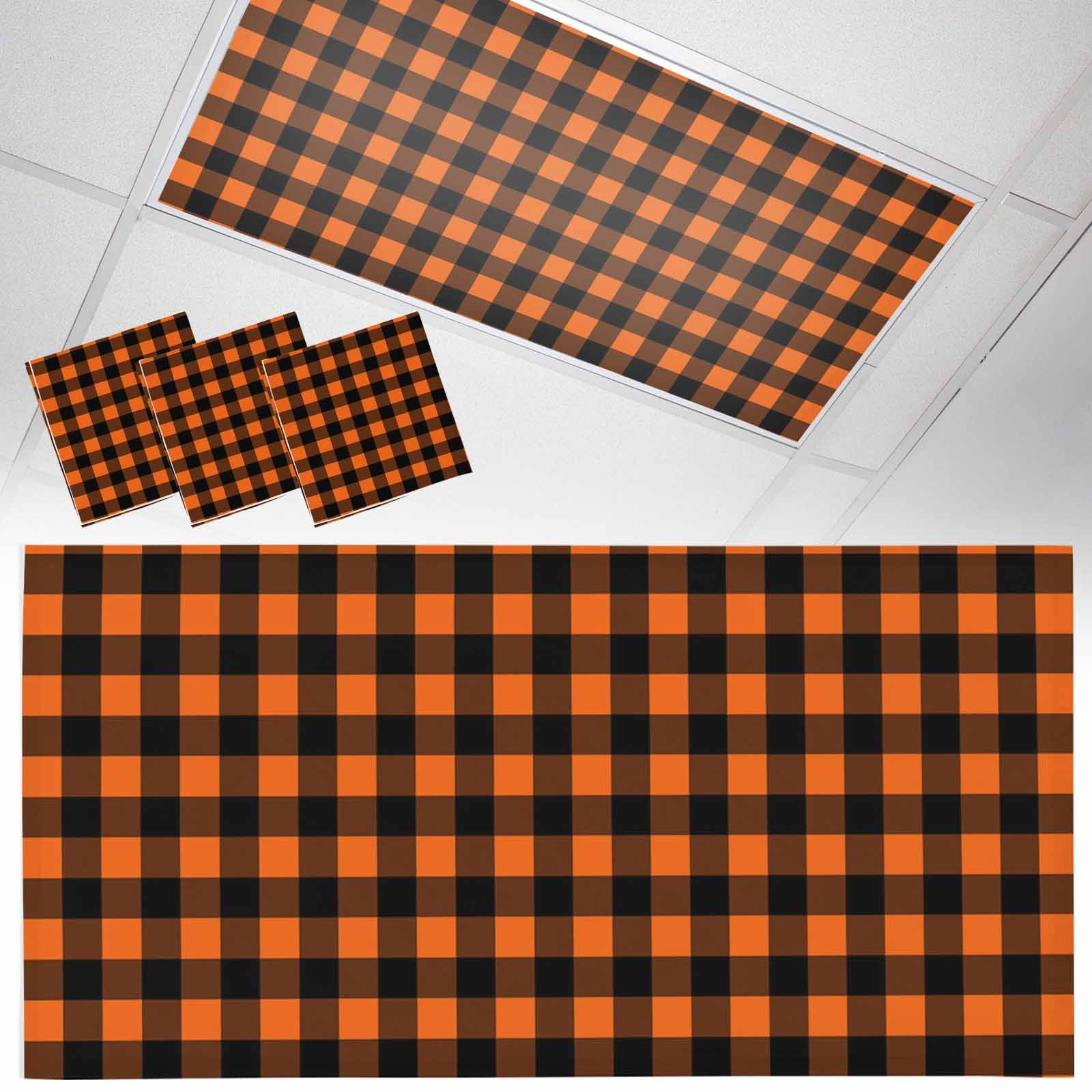 3 Pack Rustic Orange Fluorescent Light Covers for Ceiling Lights and ...