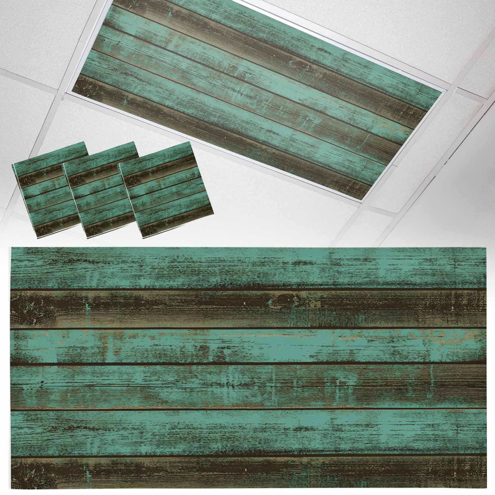 3 Pack Rustic Wooden Fluorescent Light Covers for Ceiling Lights Retro ...