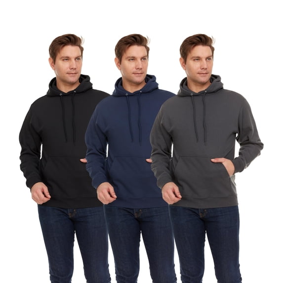 3 Pack SOCKS'NBULK Men's Hoodie Sweatshirts, Cotton Blend Bulk Adult ...