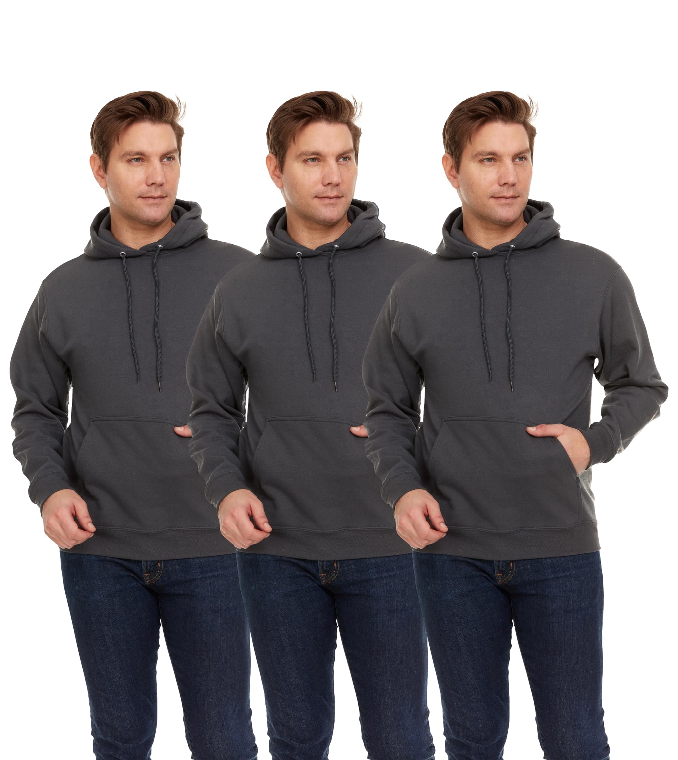 3 Pack SOCKS'NBULK Men's Hoodie Sweatshirts, Cotton Blend Bulk Adult ...
