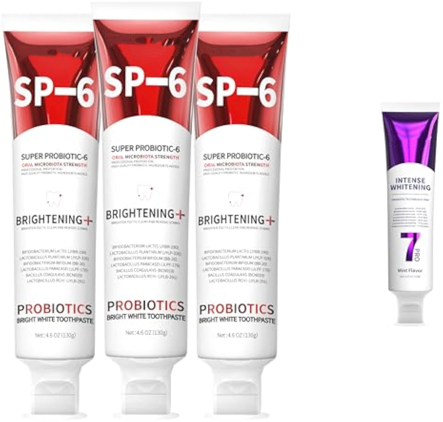 3-Pack SP-6 Whitening Toothpaste + Free 7-Pro Toothpaste | 6 Probiotics ...