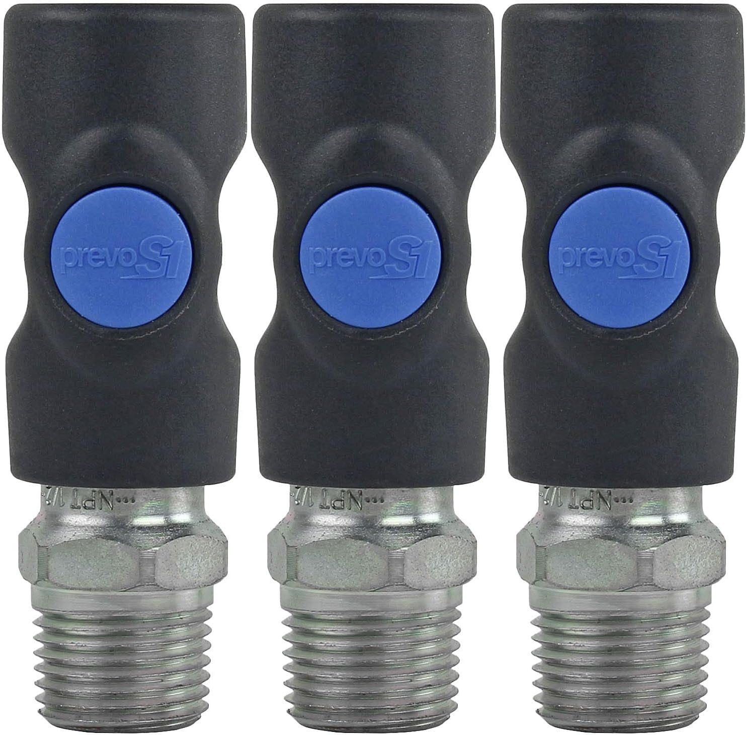 3 Pack Safety Air Plug Coupler ISI061253 1/4" 1/2" MNPT Quality Prevo ...