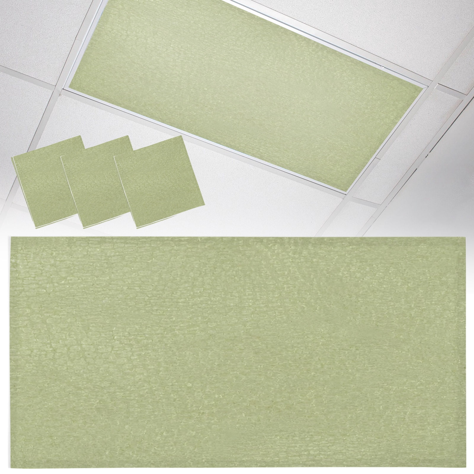 3 Pack Sage Green Fluorescent Light Covers for Ceiling Lights Country ...
