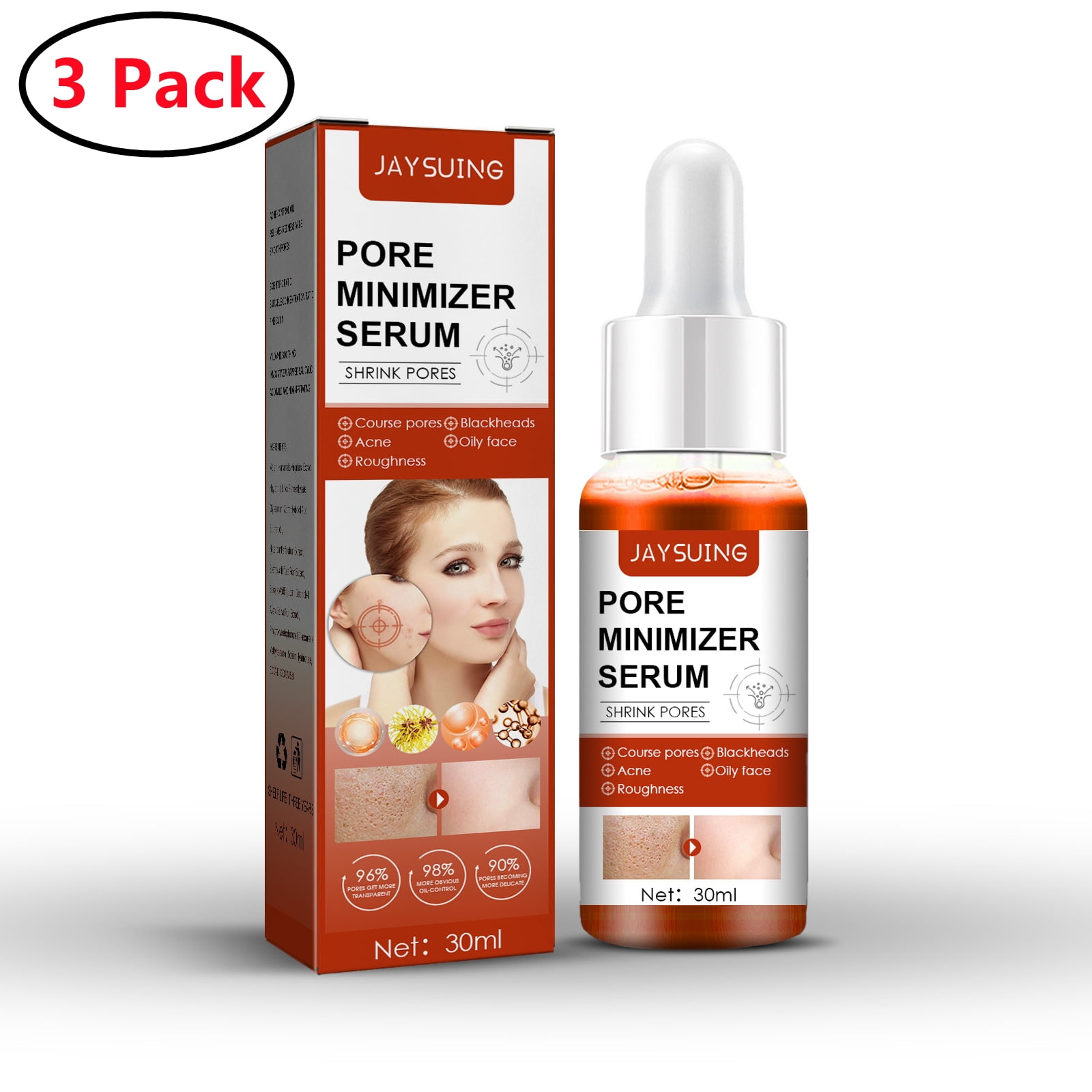 3 Pack Serum For Acne, Blackheads & Open Pores | Reduces Bumpy Texture ...