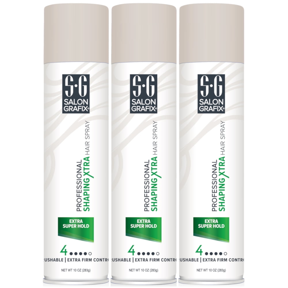 Salon Grafix Professional Hair Spray, Extra Super Hold, 3 Pack, 10 Oz ...