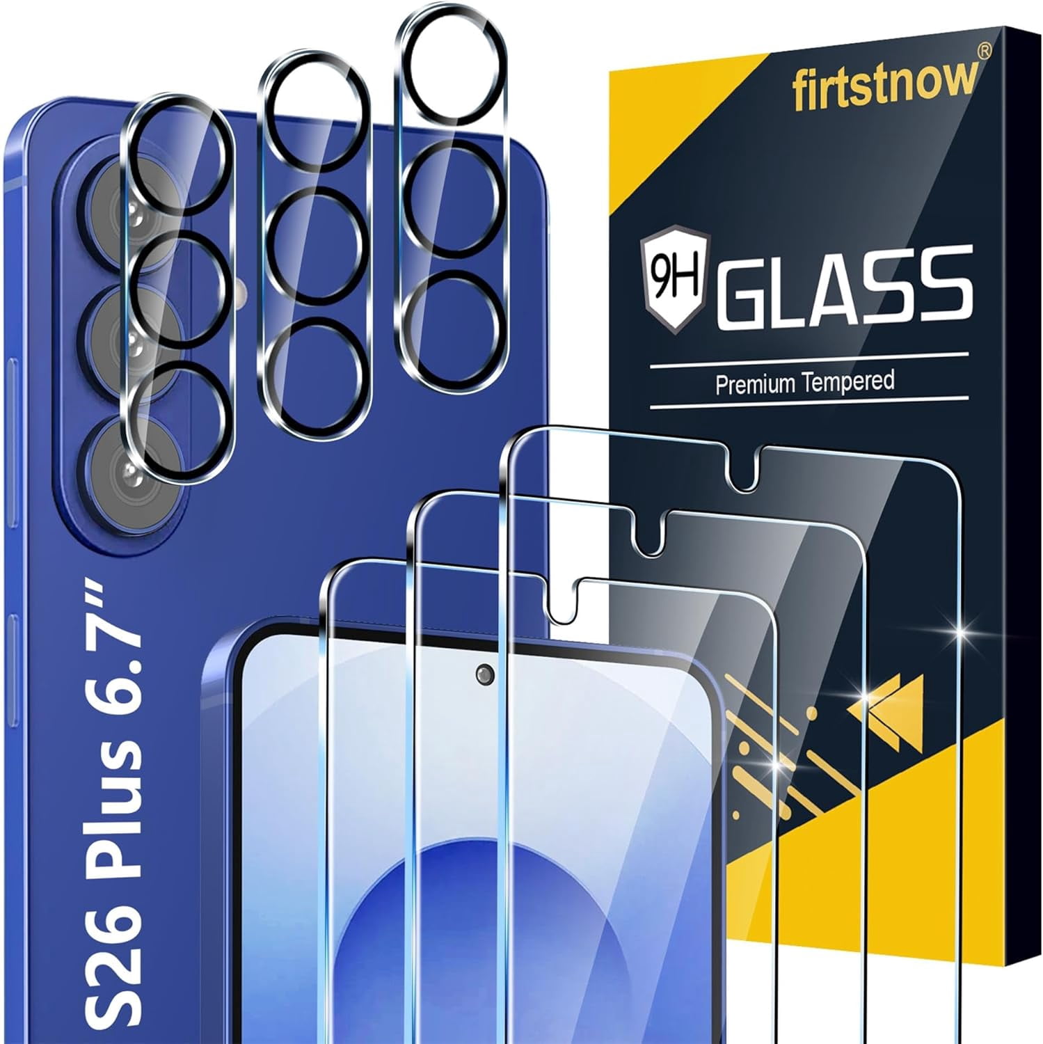 3 Pack for Samsung Galaxy S26 Plus Screen Protector Tempered Glass + 3 ...