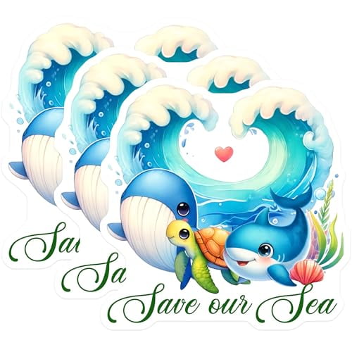 (3 Pack) Save Our Sea Decals - Ocean Animals - Sea Life Stickers - 3 ...