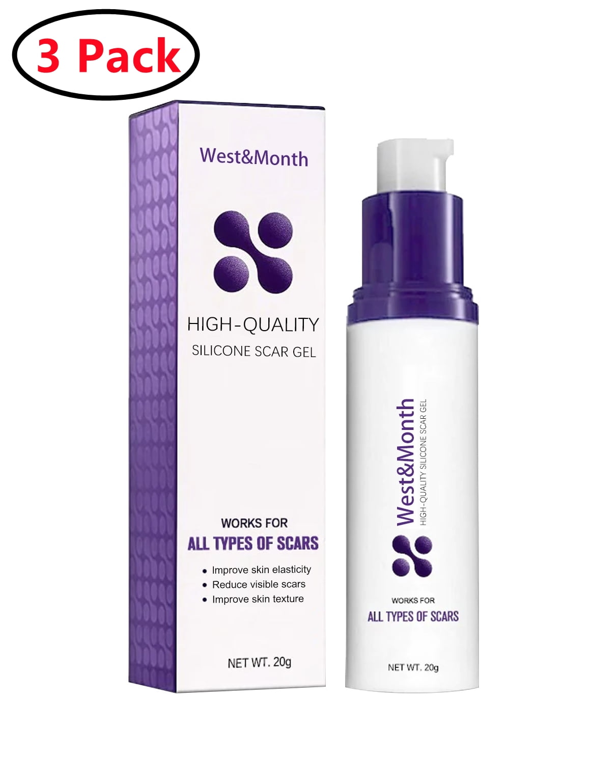 3 Pack Scar Removal Cream - Scar Cream for Surgical Scars, Acne Skin ...