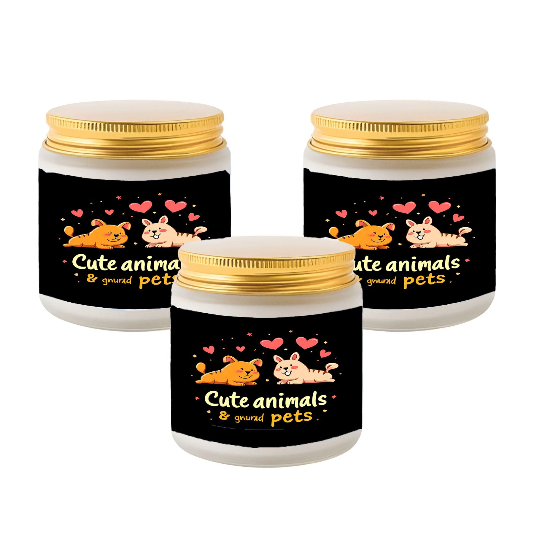 3 Pack Scented Soy Wax Candles - Adorable Cartoon Animal Design with ...