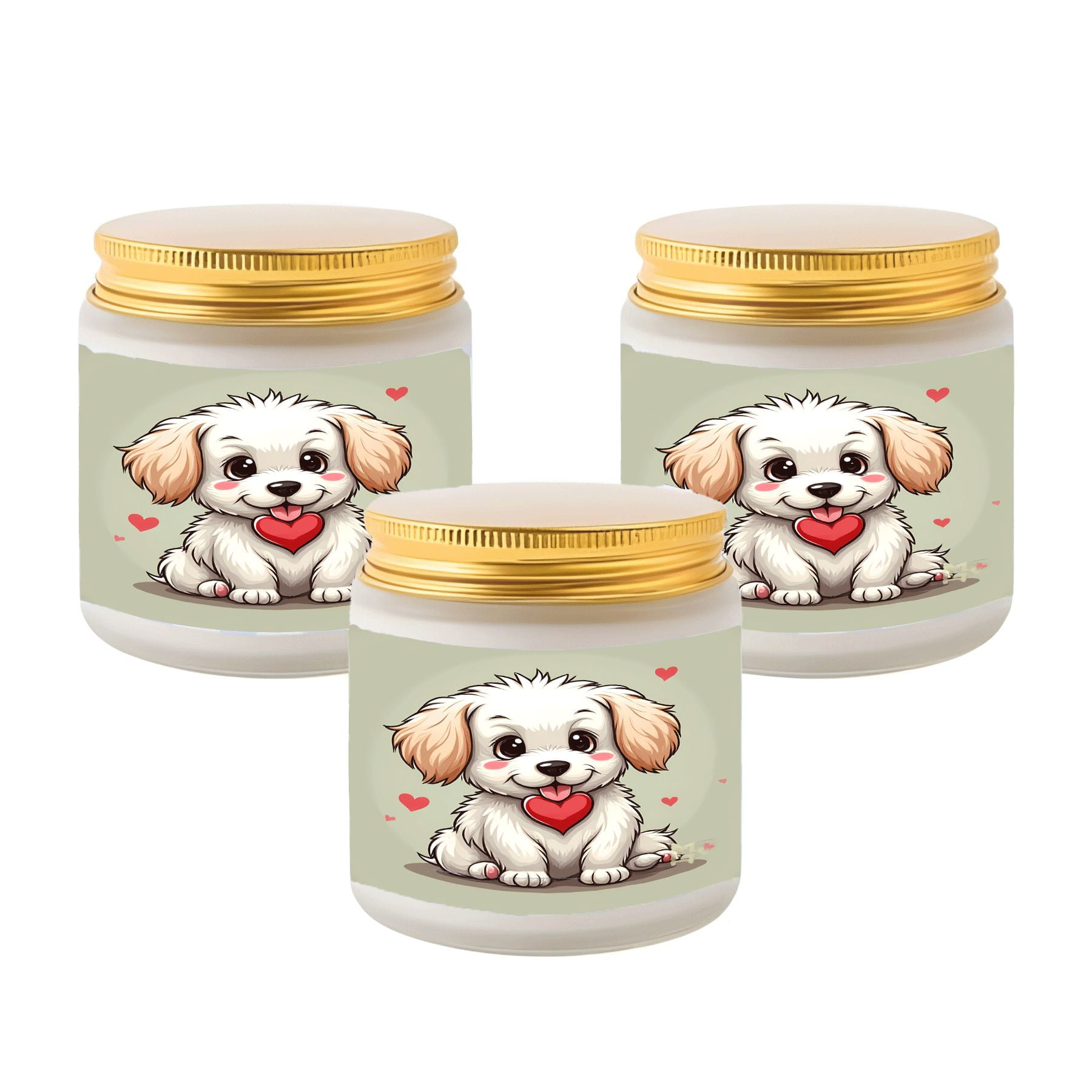 3 Pack Scented Soy Wax Candles - Adorable Puppy Design with Floppy Ears ...