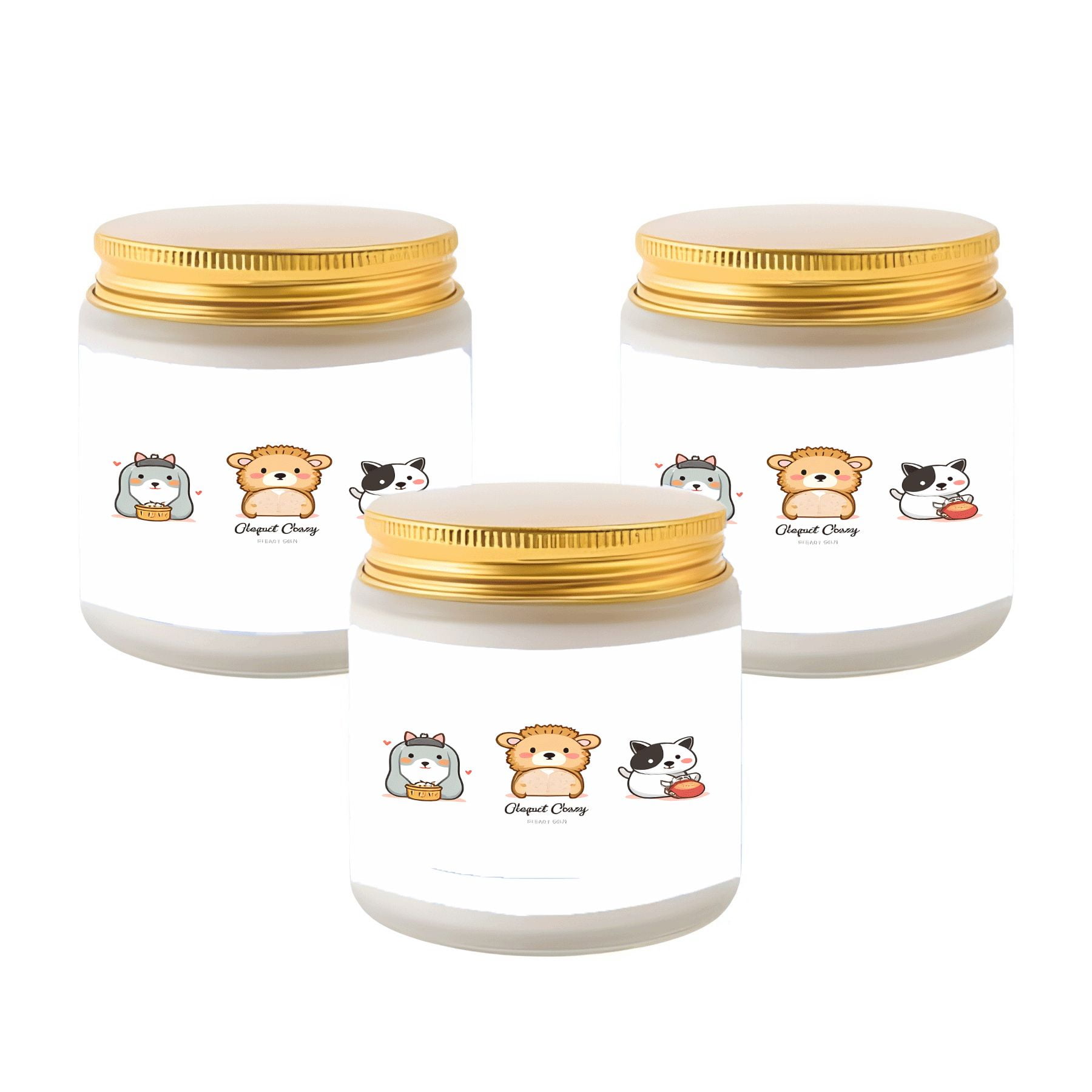 3 Pack Scented Soy Wax Candles - Charming Animal Illustrations Perfect ...