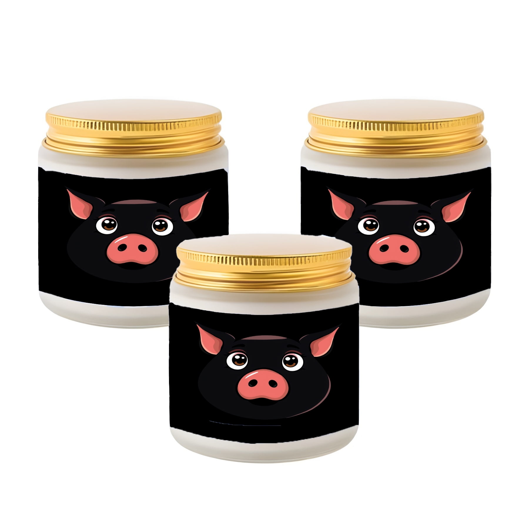 3 Pack Scented Soy Wax Candles - Charming Cartoon Pig Design with ...