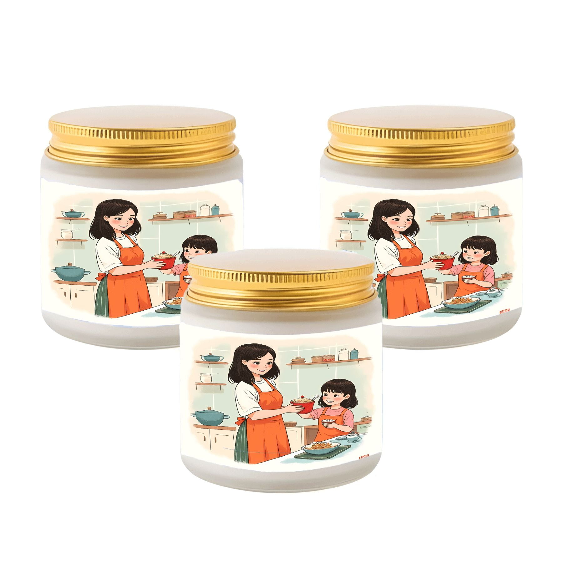 3 Pack Scented Soy Wax Candles - Charming Kitchen Design with Cartoon ...