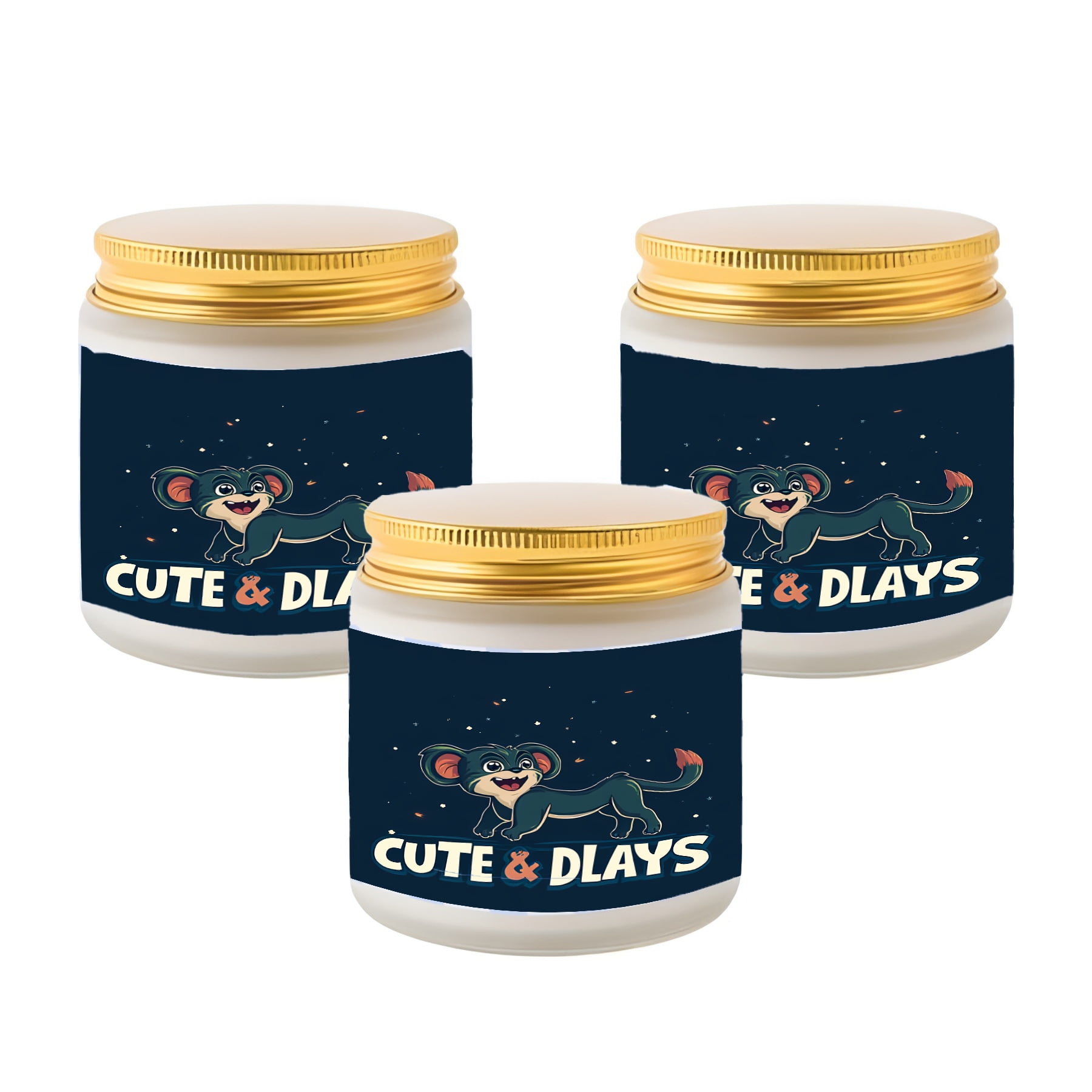 3 Pack Scented Soy Wax Candles - Cute Cartoon Lion Design with Dark ...