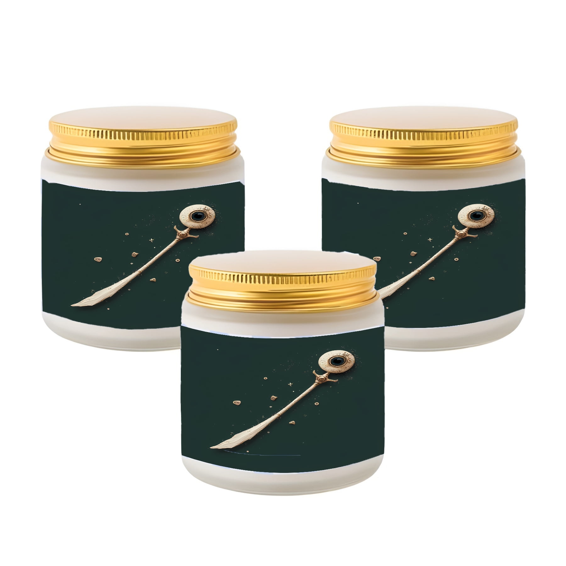 3 Pack Scented Soy Wax Candles - Elegant Glass Jars with Golden Lids ...