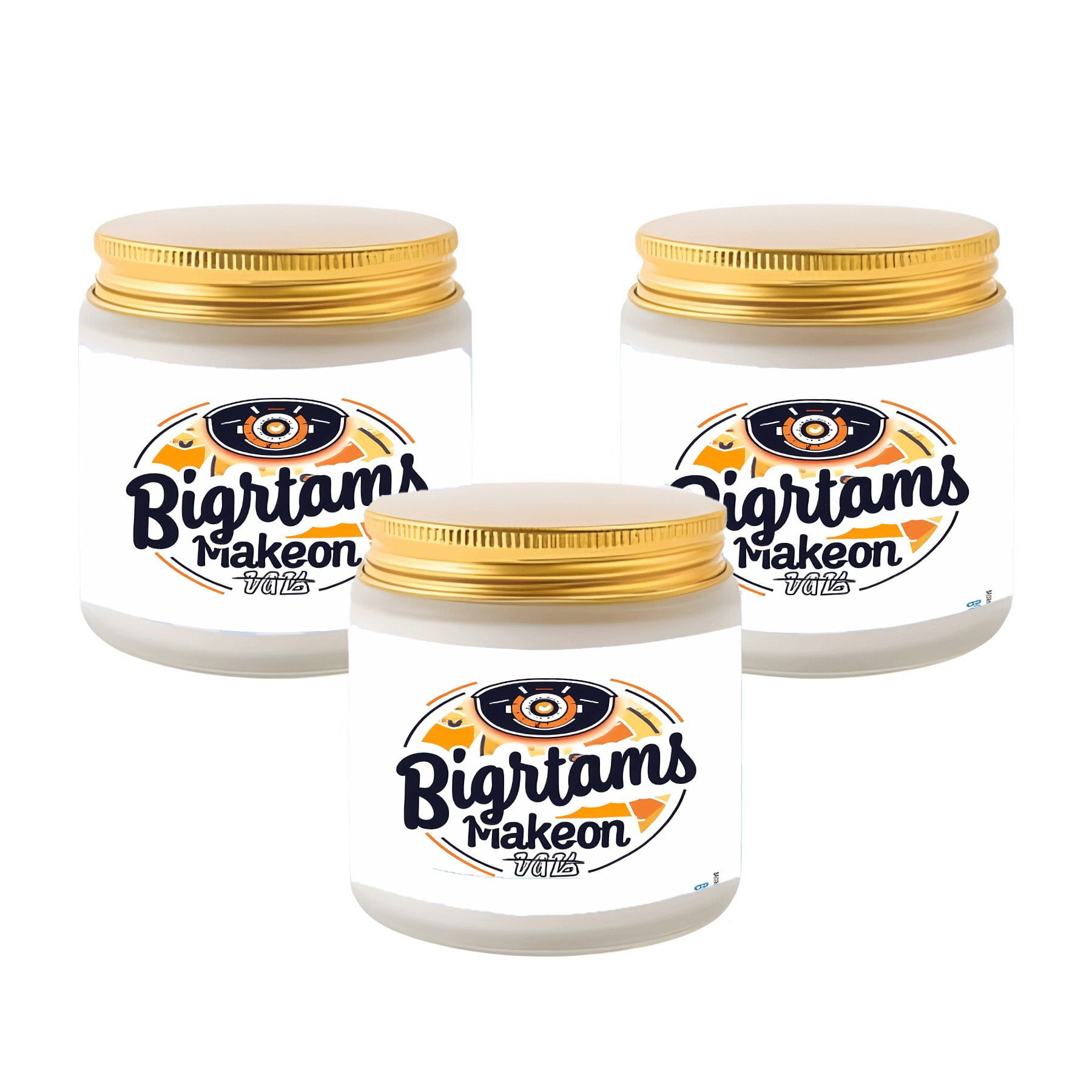 3 Pack Scented Soy Wax Candles - Elegant White Jars with Gold Lids ...