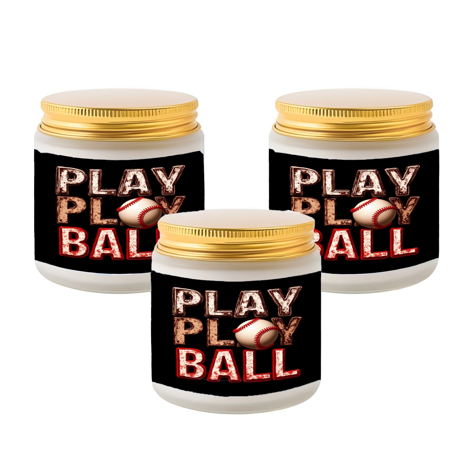 3 Pack Scented Soy Wax Candles - Elegant White Jars with Golden Lids ...