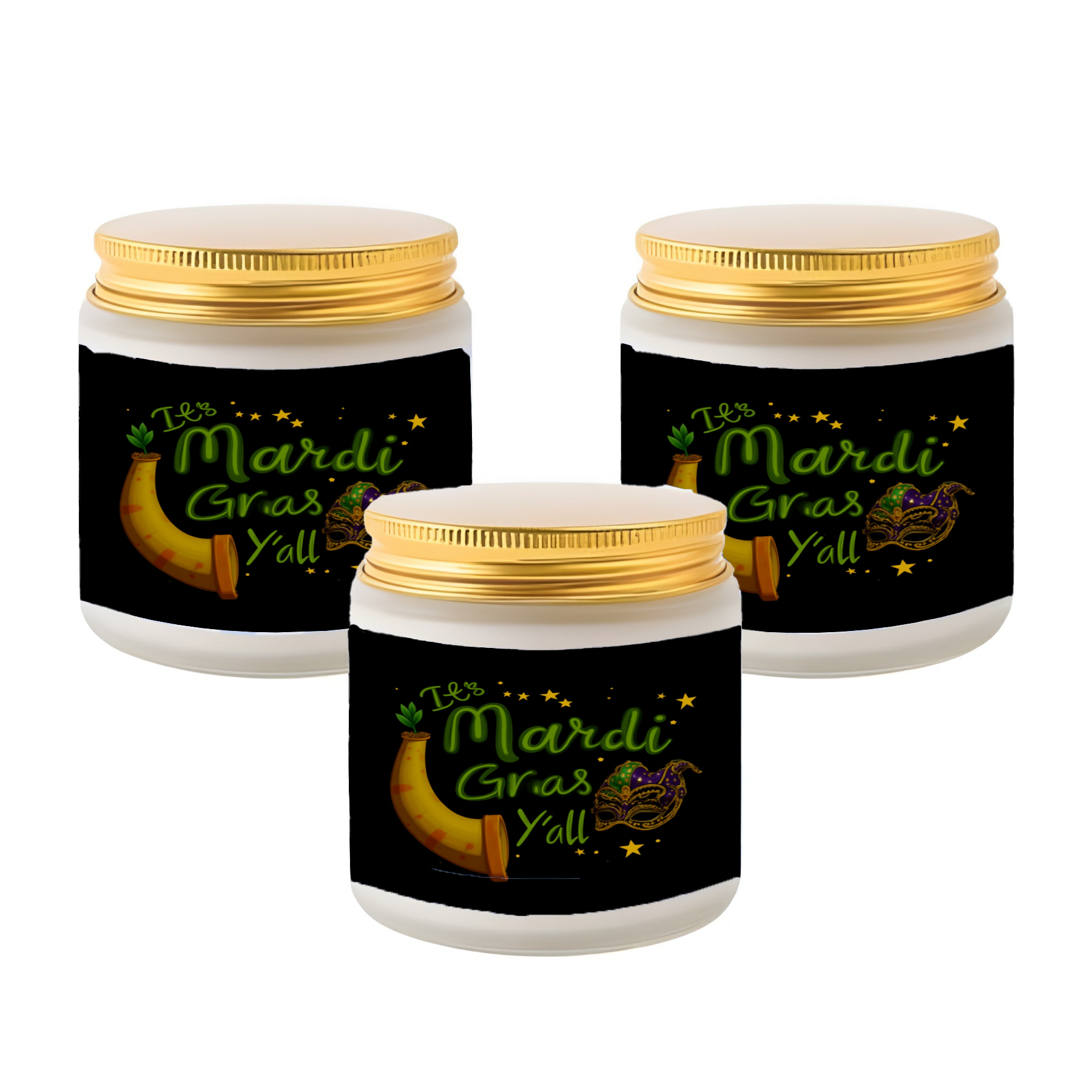 3 Pack Scented Soy Wax Candles - Festive " It ' s Mardi Gras Y ' all ...