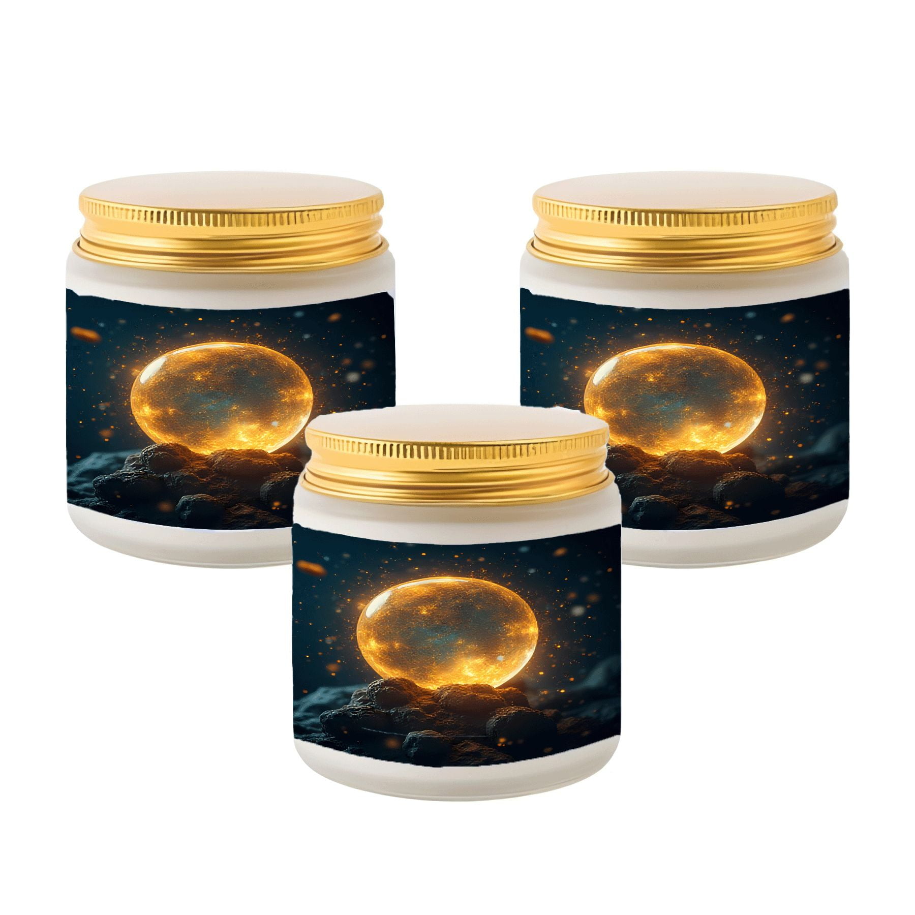 3 Pack Scented Soy Wax Candles - Mystical Glowing Orb Design with ...