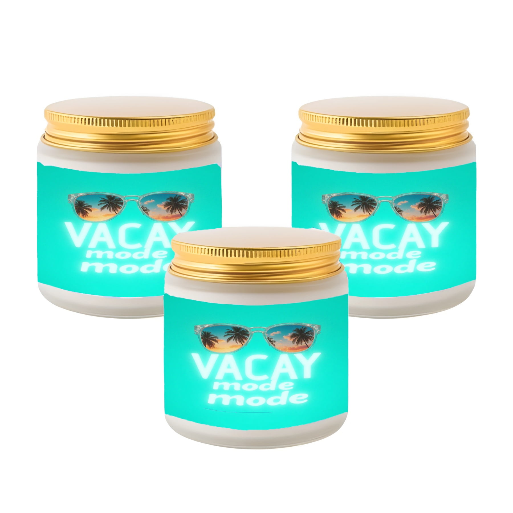 3 Pack Scented Soy Wax Candles - Tropical Beach Scene with Sunglasses ...