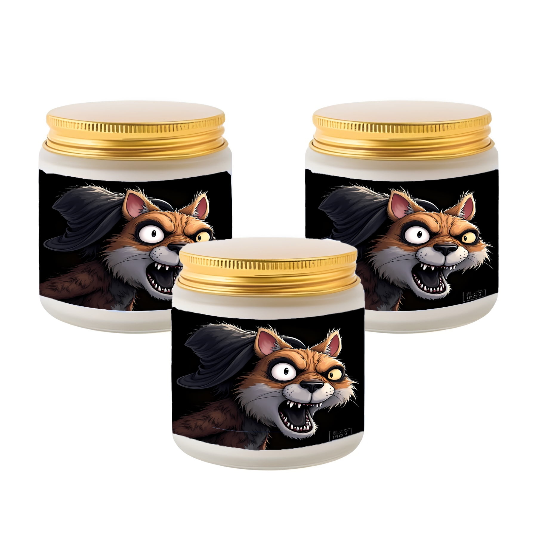 3 Pack Scented Soy Wax Candles - Unique Fox Design with Black Hat ...