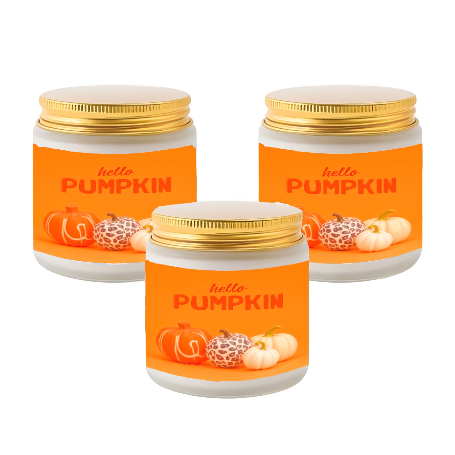 3 Pack Scented Soy Wax Candles - Unique Pumpkin Designs: Swirled Orange ...