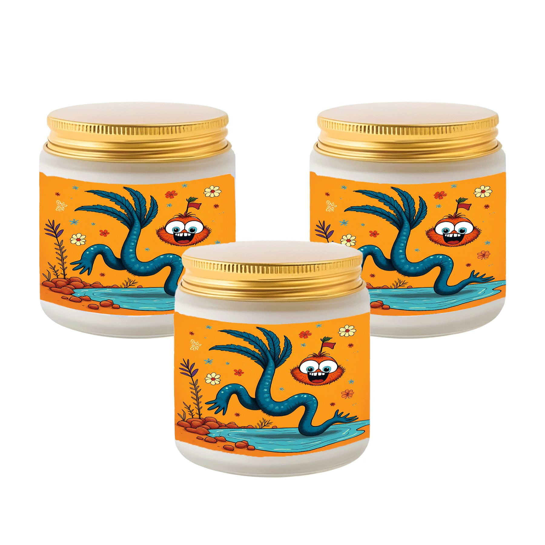 3 Pack Scented Soy Wax Candles - Whimsical Fish Design with Vibrant ...