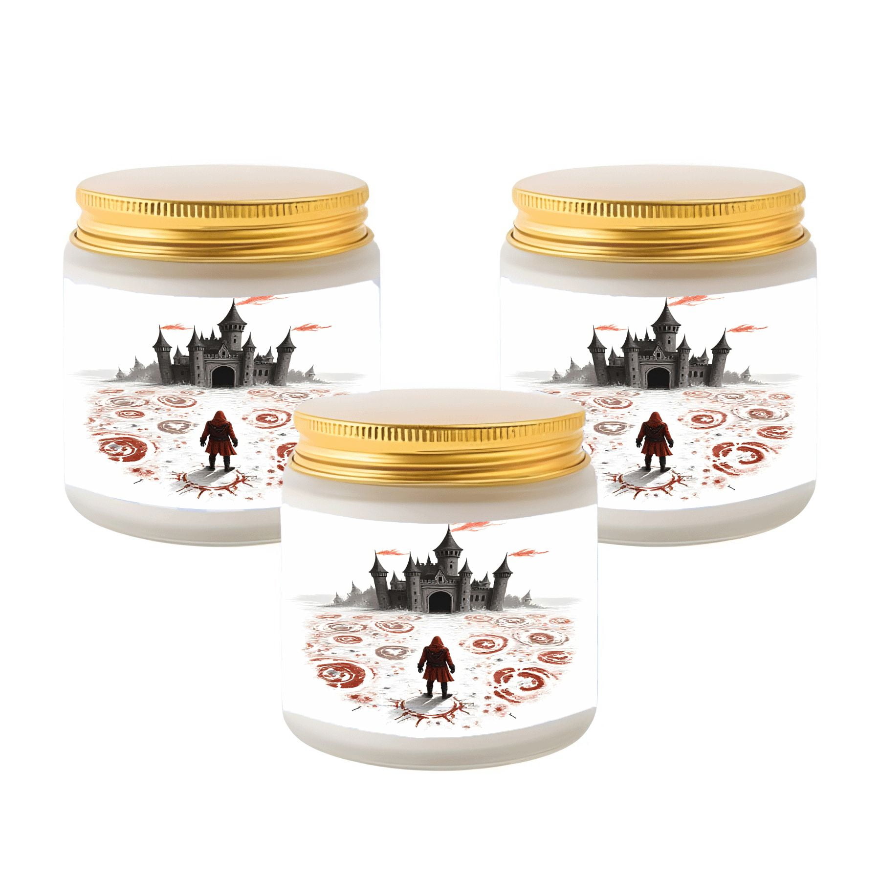 3 Pack Scented Soy Wax Candles - Whimsical Red Castle Design Perfect ...