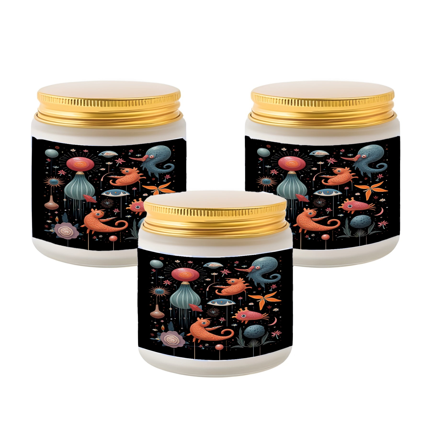 3 Pack Scented Soy Wax Candles - Whimsical Underwater Sea Creatures ...