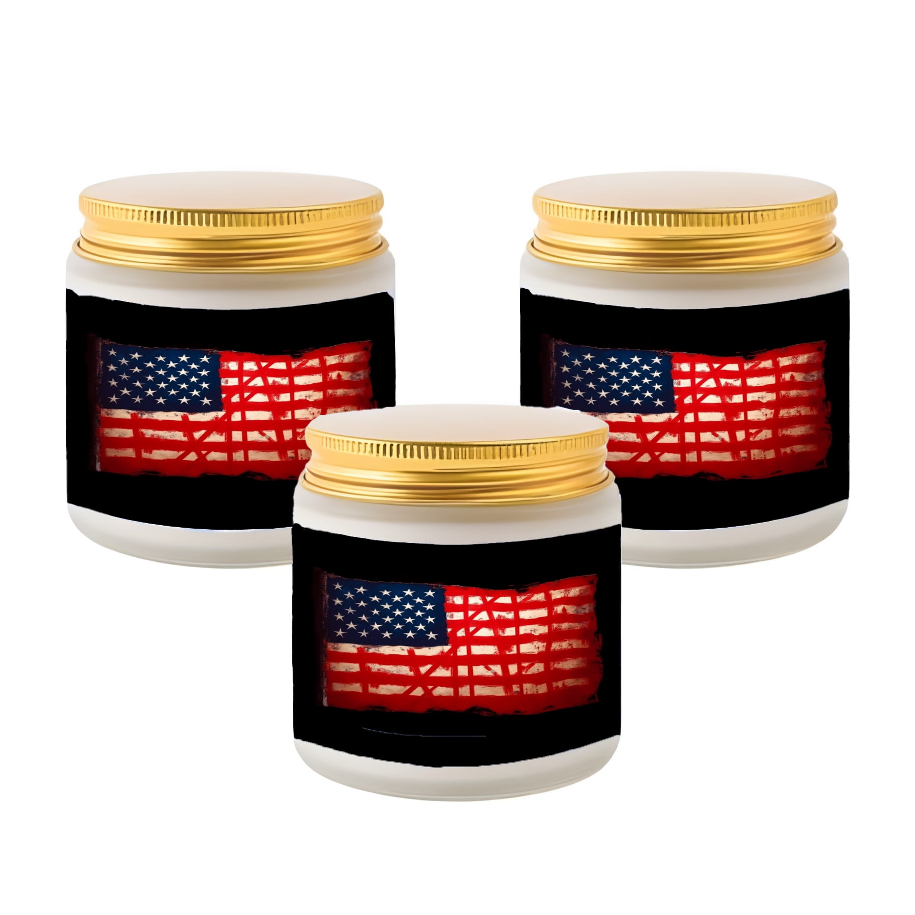 3 Pack Scented Soy Wax Candles in Distressed American Flag Design ...