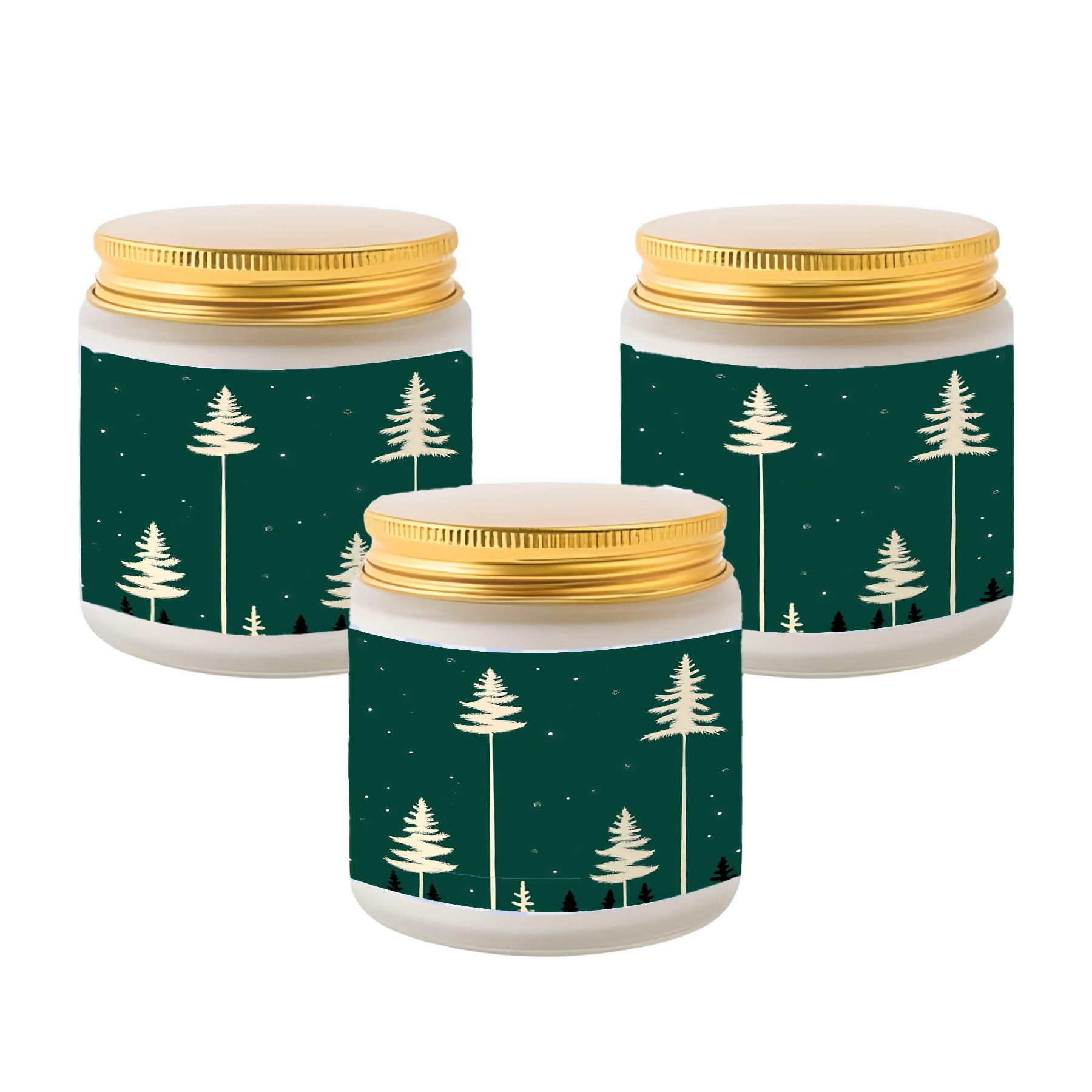 3 Pack Scented Soy Wax Candles in Elegant White Containers with Pine ...