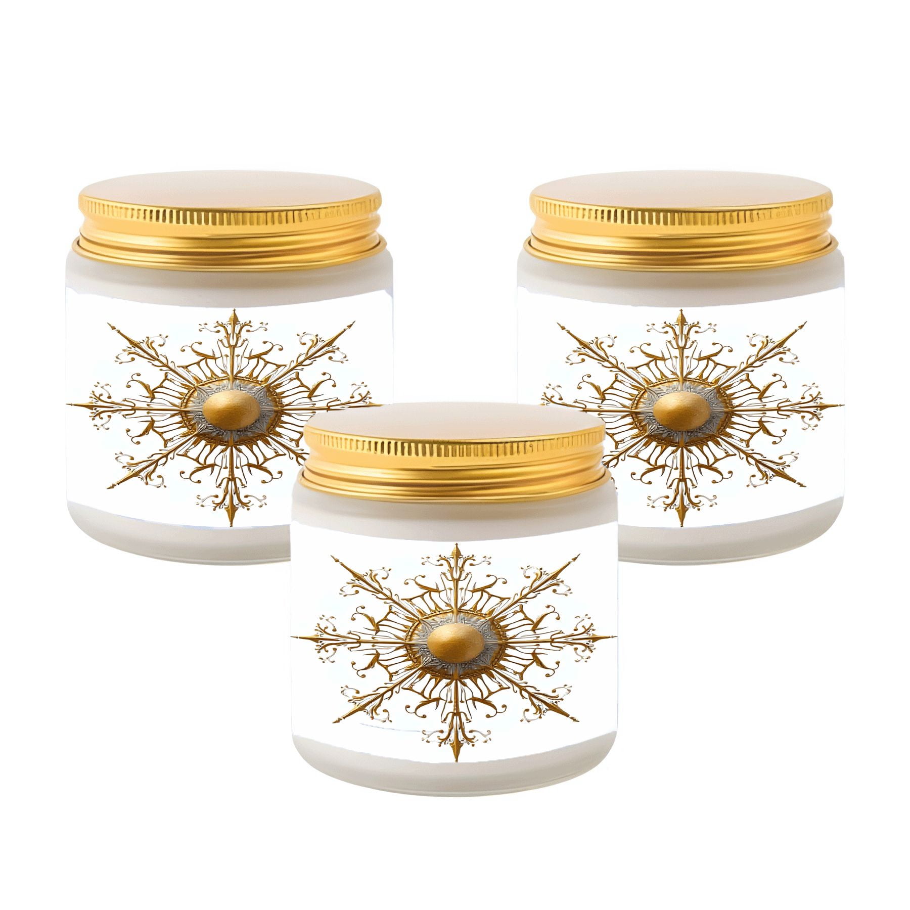 3 Pack Scented Soy Wax Candles in Elegant White Jars with Gold Lids ...