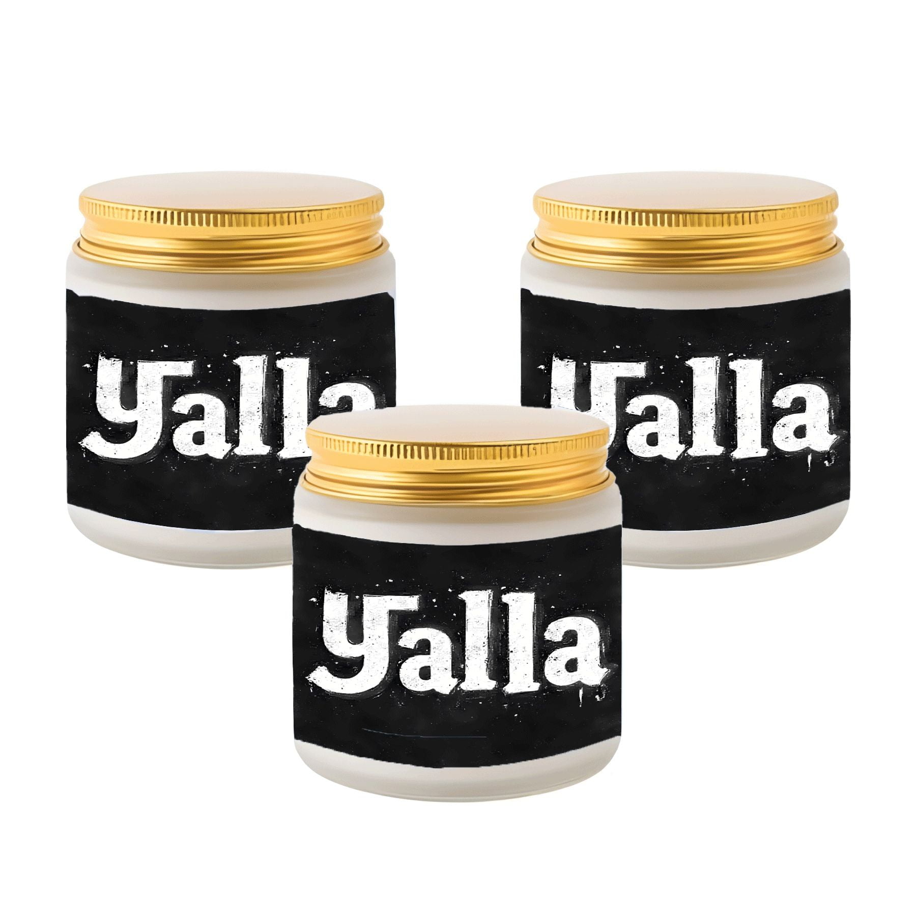 3 Pack Scented Soy Wax Candles in Frosted Glass Jars with Golden Lids ...