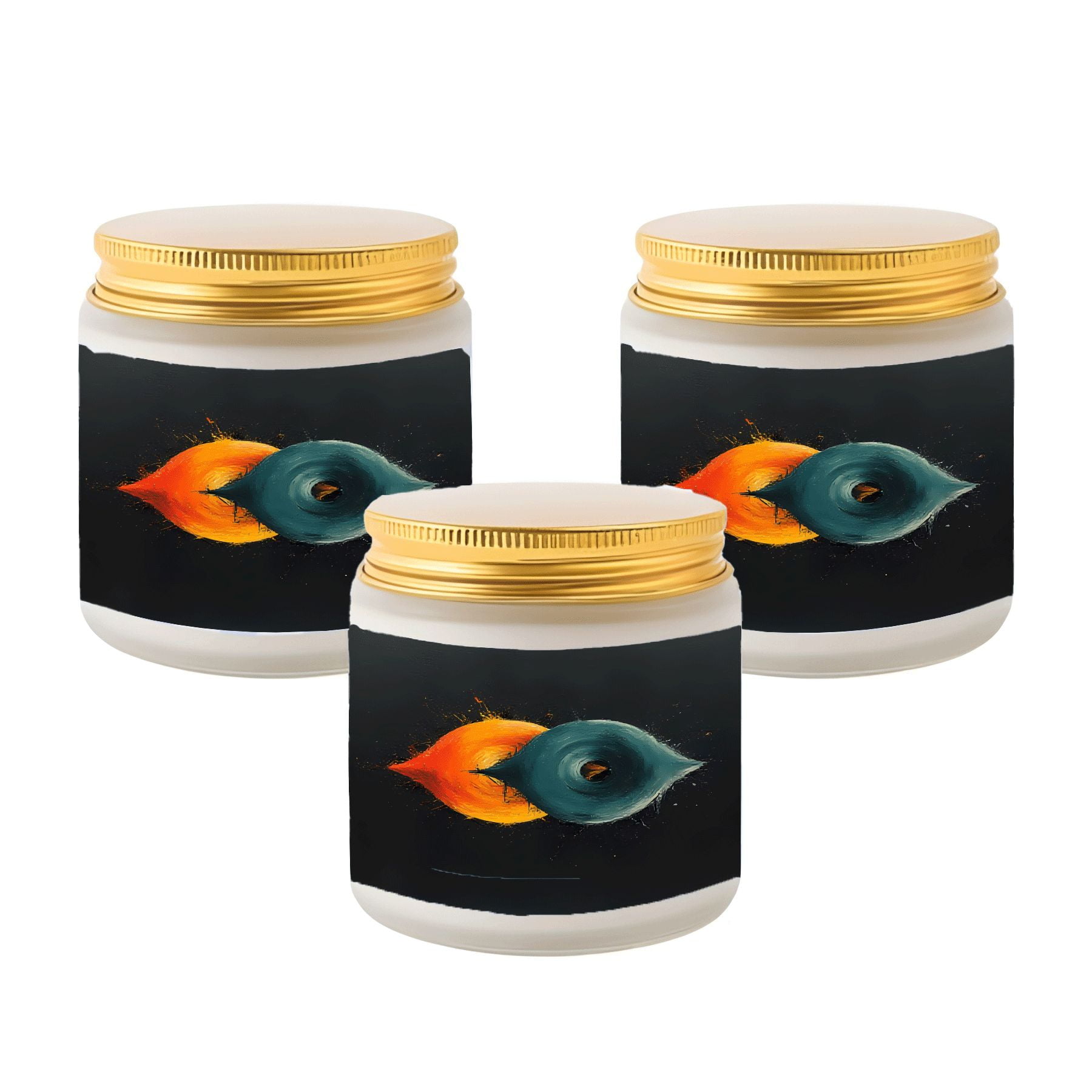 3 Pack Scented Soy Wax Candles in Frosted Glass Jars with Vibrant ...