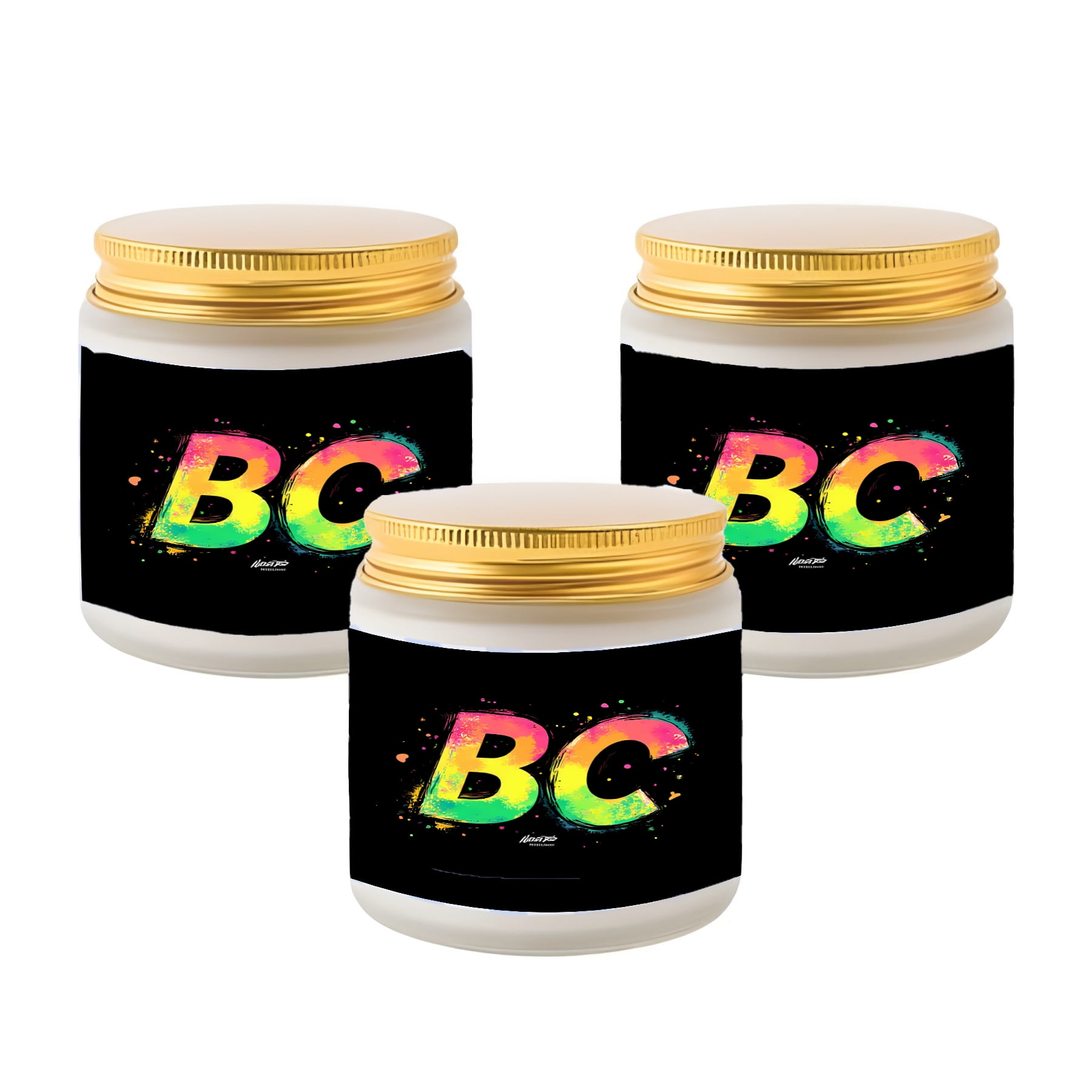 3 Pack Scented Soy Wax Candles in Stylish White Jars with Graffiti ...