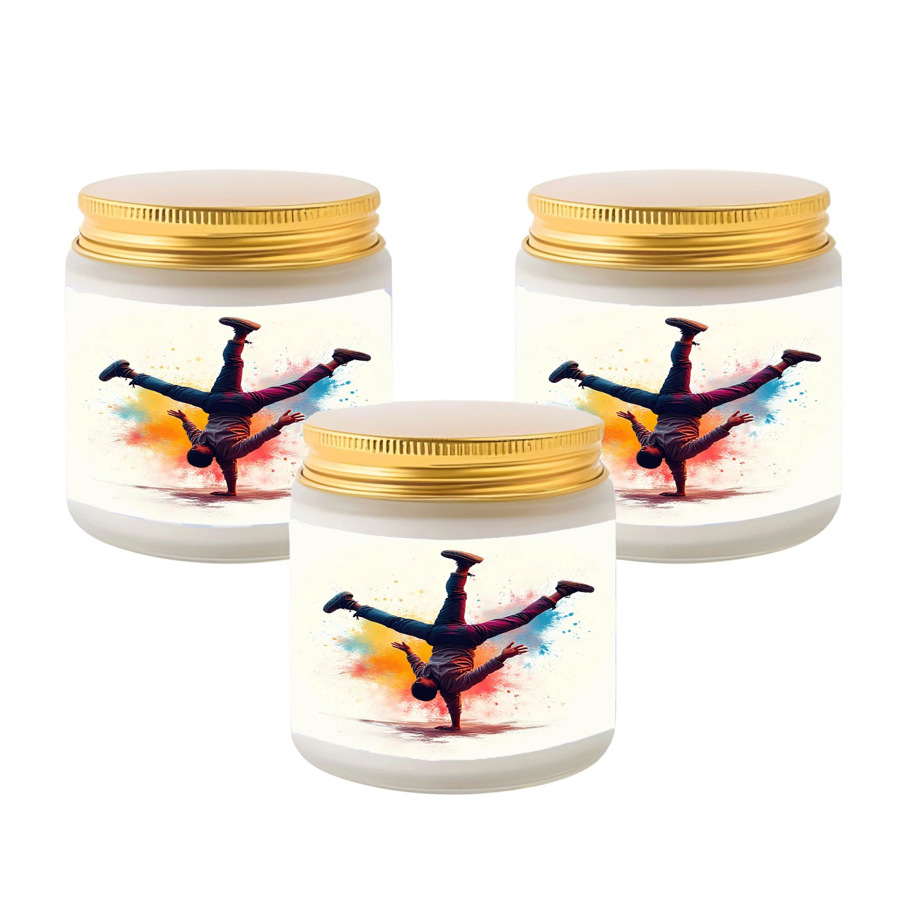 3 Pack Scented Soy Wax Candles with Artistic Handstand Design ...