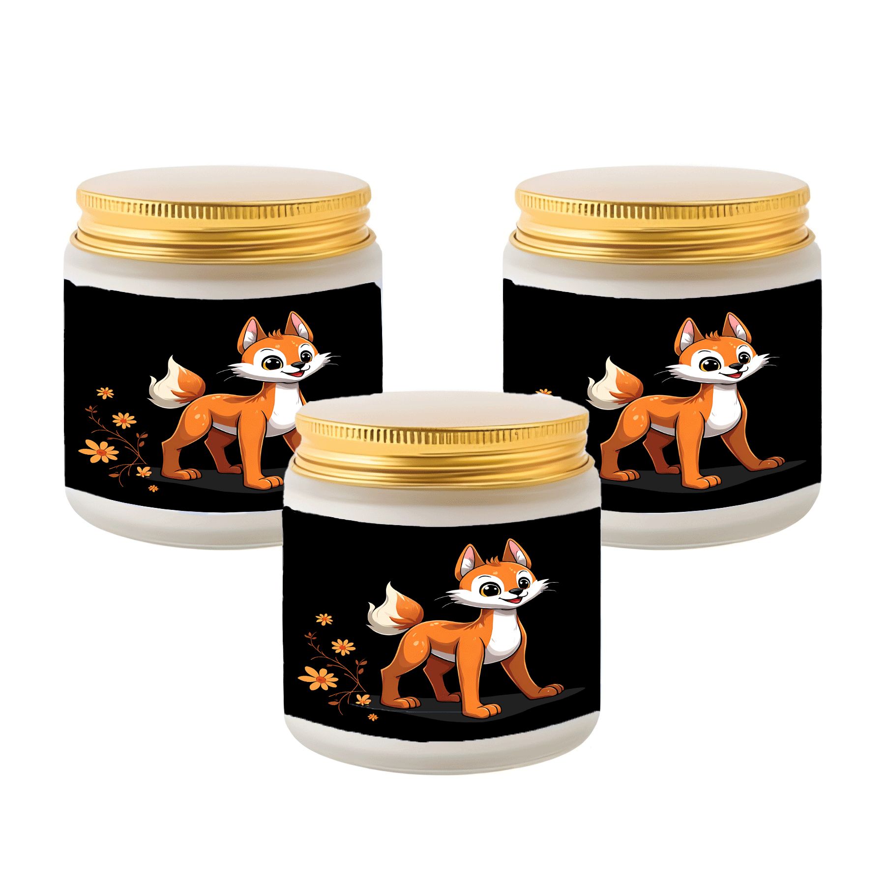 3 Pack Scented Soy Wax Candles with Cartoon Fox Design - Perfect for ...