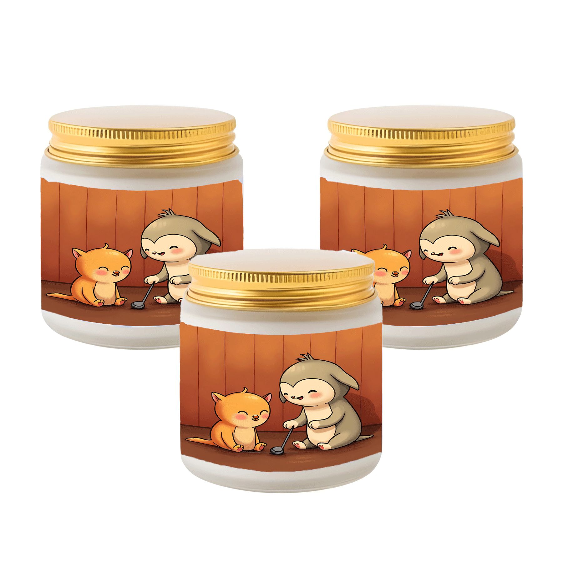 3 Pack Scented Soy Wax Candles with Charming Cartoon Animal Design ...