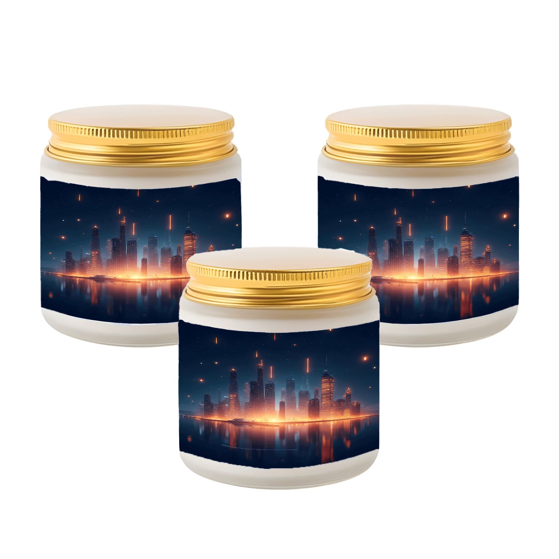 3 Pack Scented Soy Wax Candles with City Skyline Design - Perfect for ...