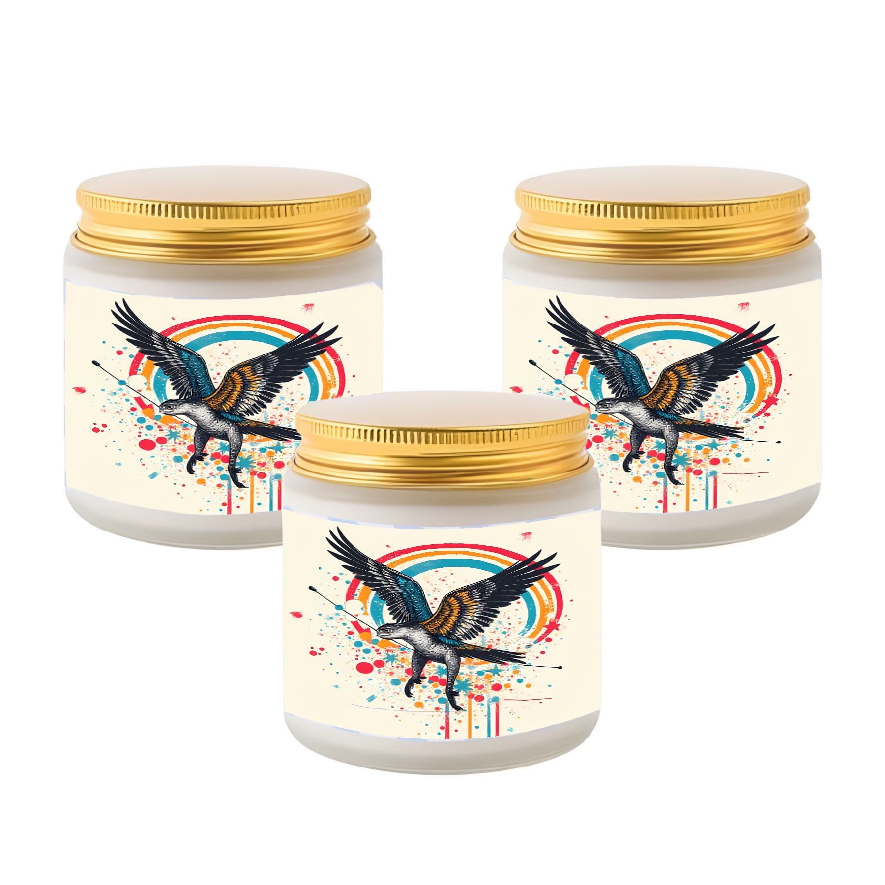 3 Pack Scented Soy Wax Candles with Colorful Bird Design & Vibrant ...