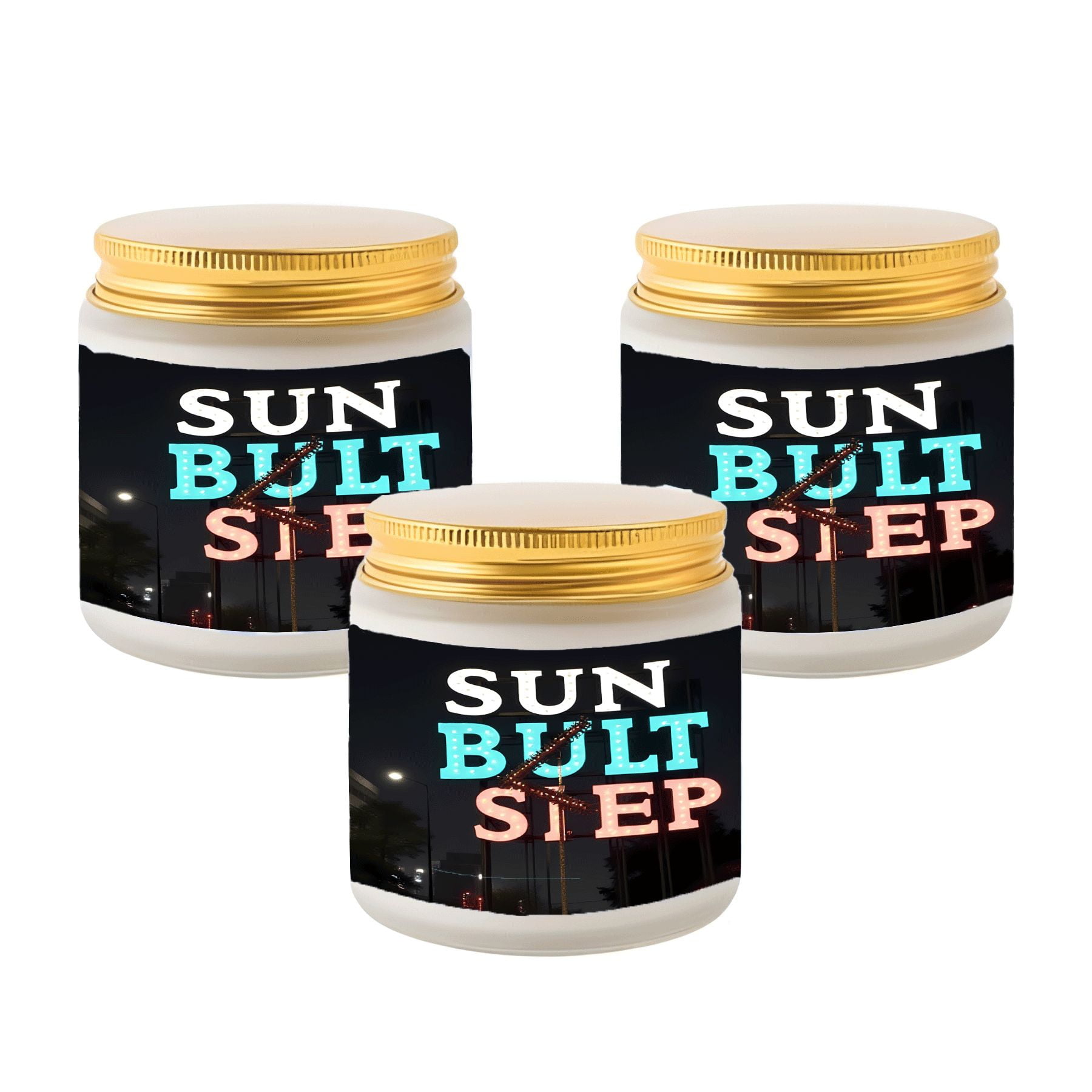 3 Pack Scented Soy Wax Candles with Colorful " SUN BULT STEP " Design ...