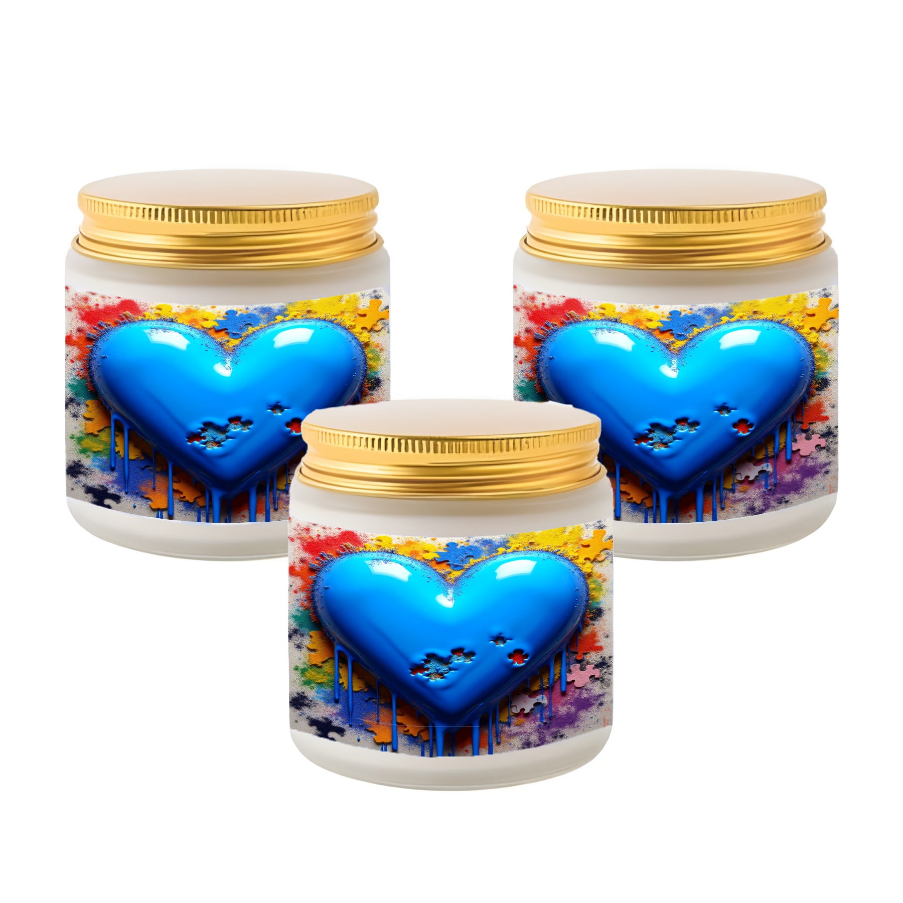 3 Pack Scented Soy Wax Candles with Colorful Splash Design & Melting ...