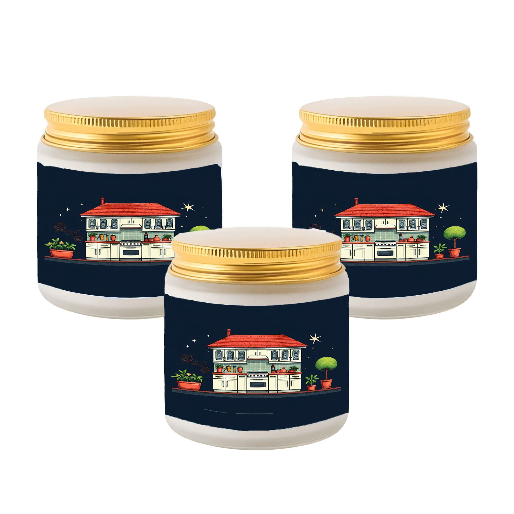 3 Pack Scented Soy Wax Candles with Decorative House Design Red Roof ...