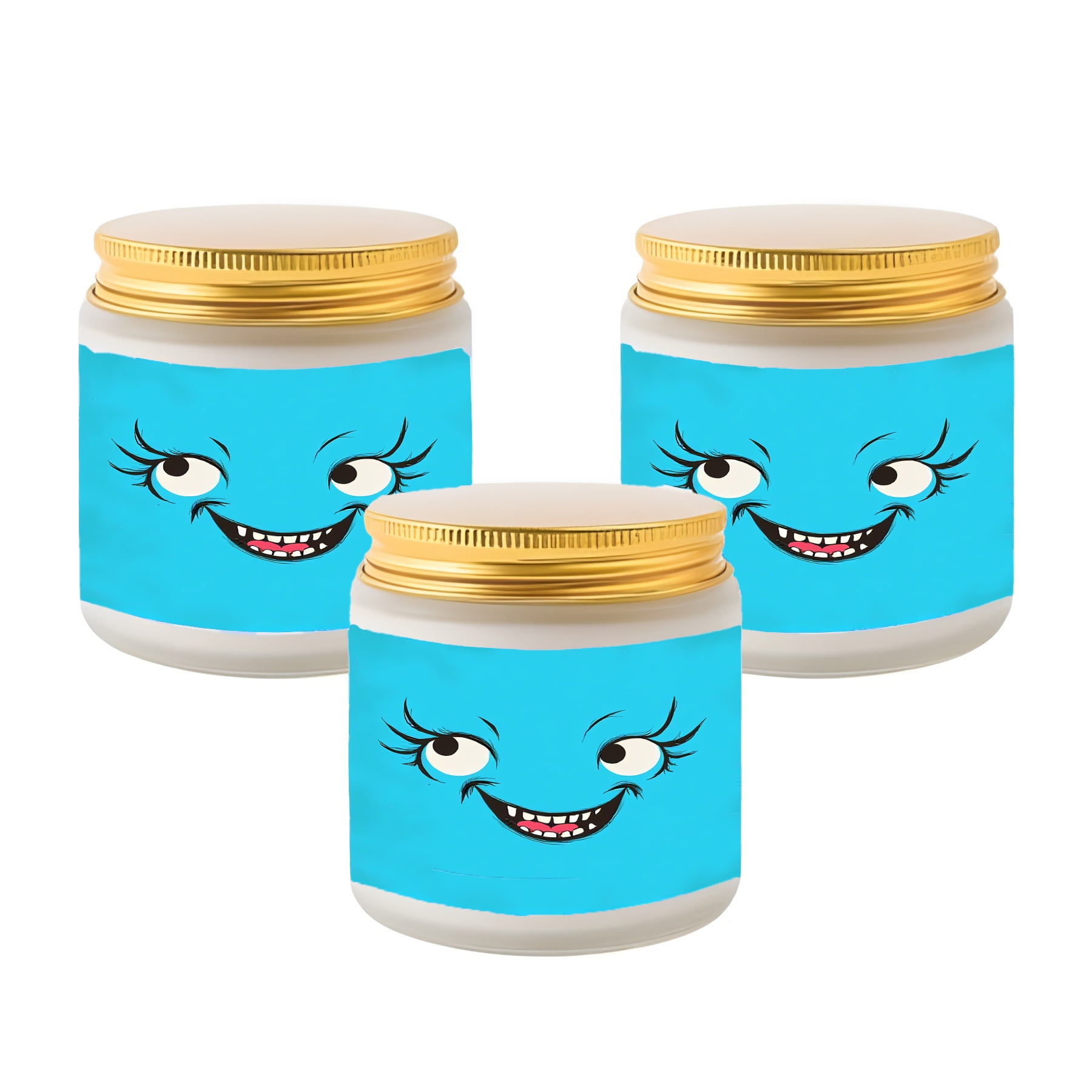 3 Pack Scented Soy Wax Candles with Fun Cartoon Face Design - Perfect ...