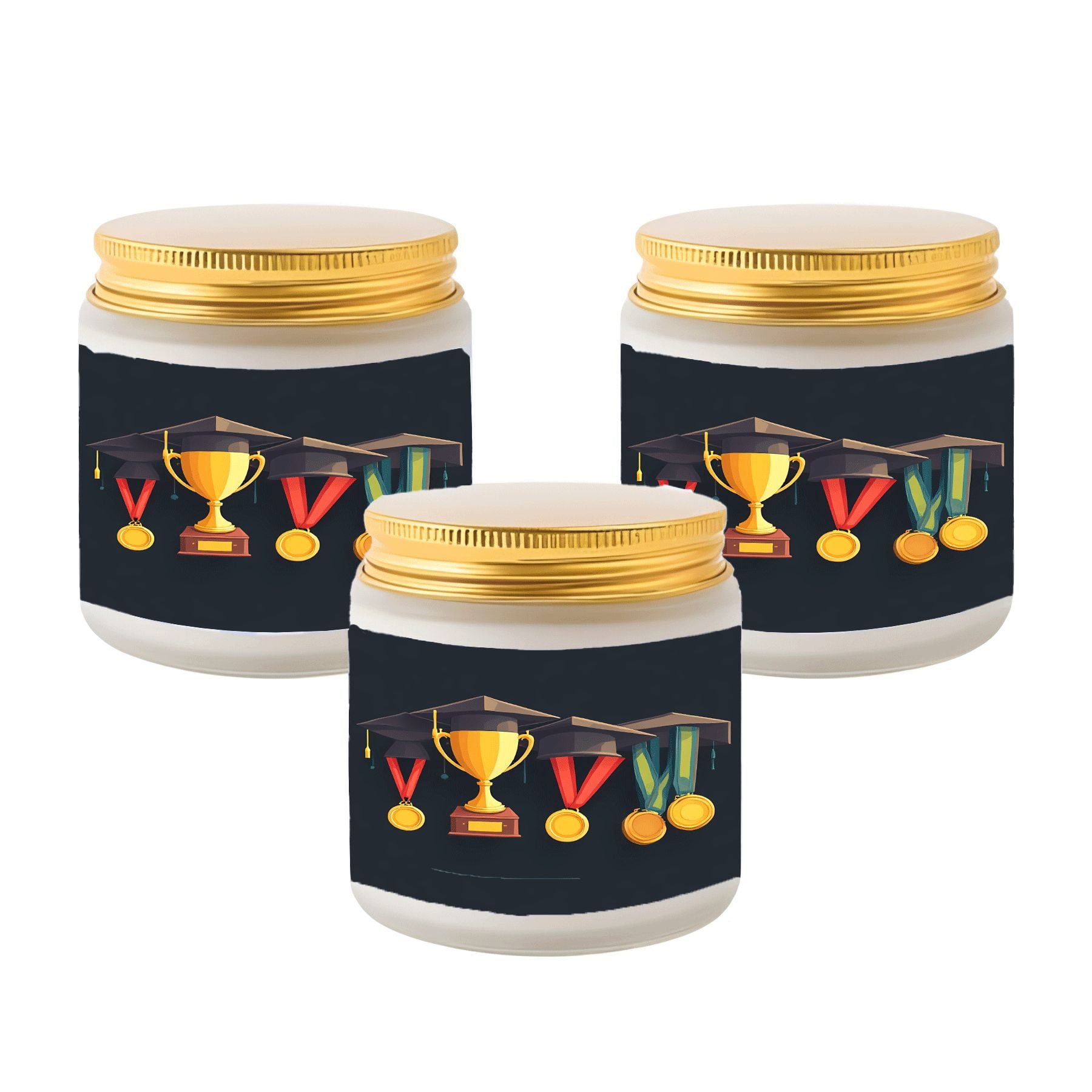 3 Pack Scented Soy Wax Candles with Graduation Cap Design - Perfect for ...