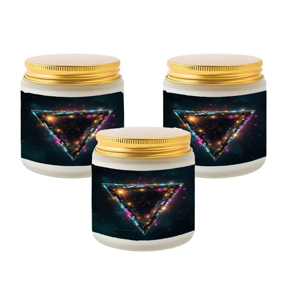 3 Pack Scented Soy Wax Candles with Illuminated Triangle Design ...