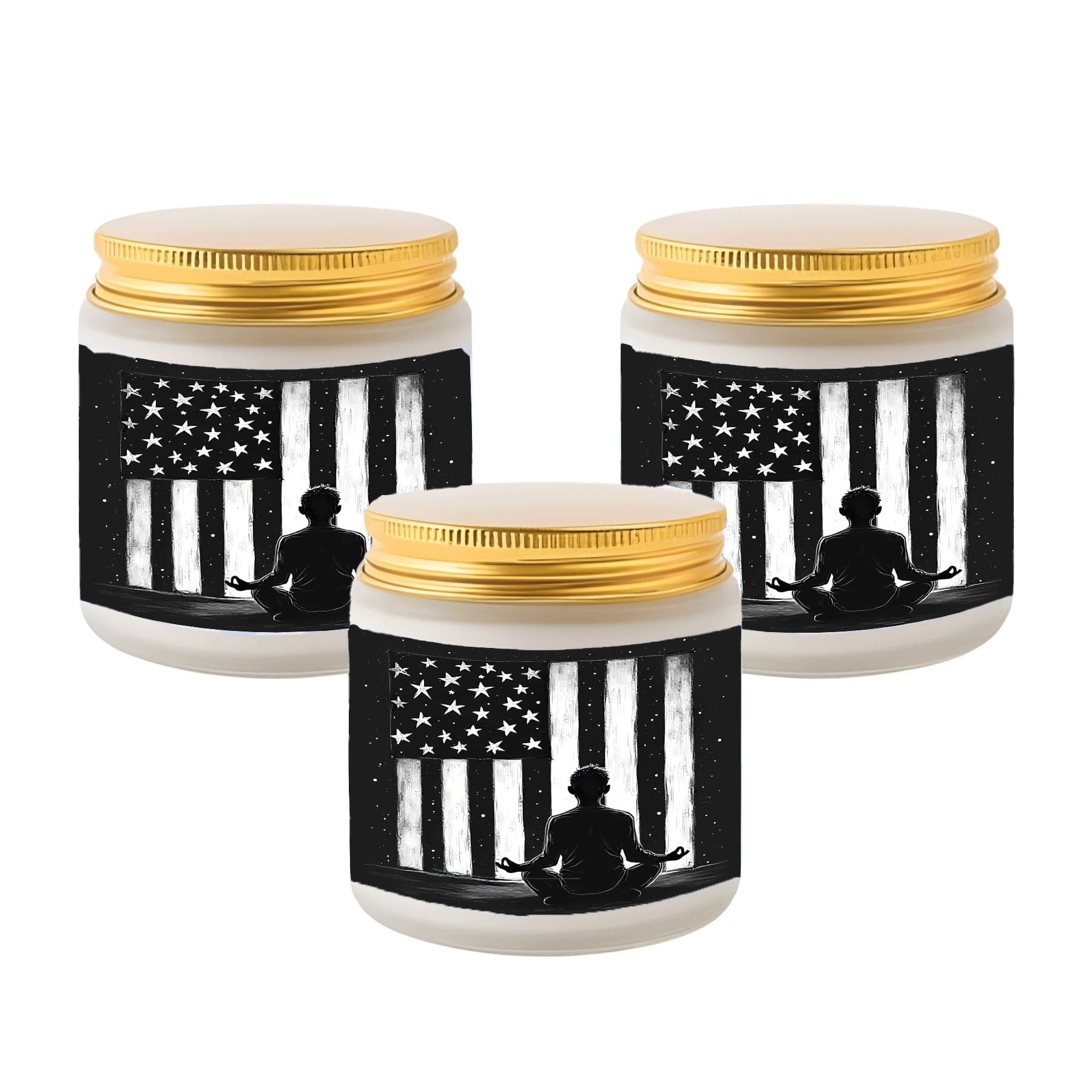 3 Pack Scented Soy Wax Candles with Meditative Silhouette & American ...