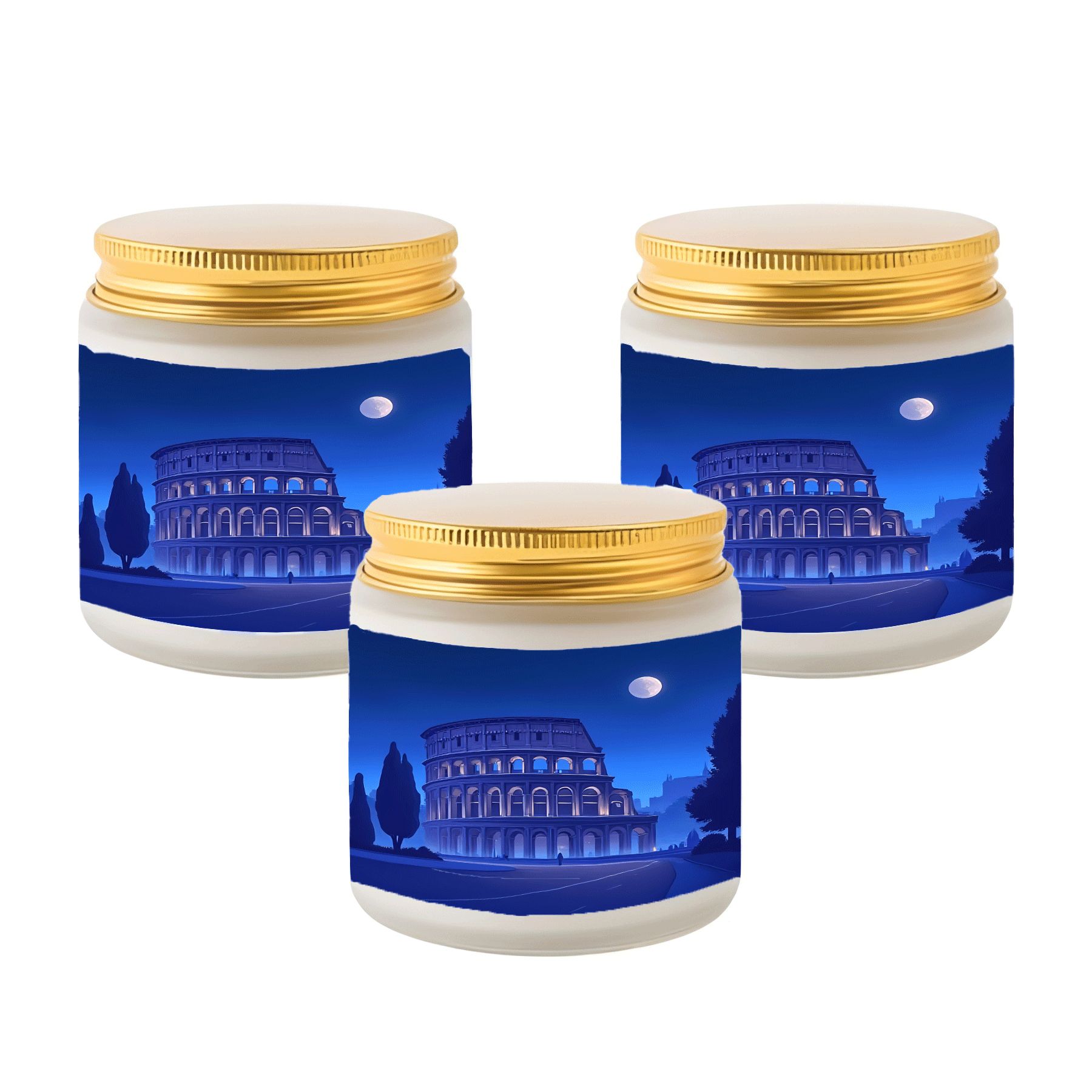 3 Pack Scented Soy Wax Candles with Scenic Colosseum Design Night Sky ...