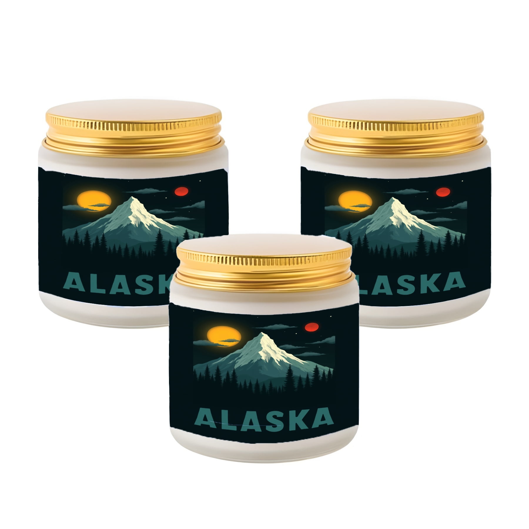 3 Pack Scented Soy Wax Candles with Scenic Mountain & Forest Design ...